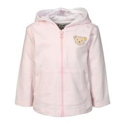 Steiff - Kapuzenjacke BASIC geringelt in rosa/weiß, Gr.56