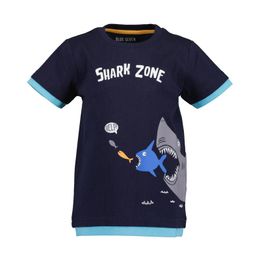 Blue Seven - T-Shirt SHARK ZONE - HELP in nachtblau, Gr.92