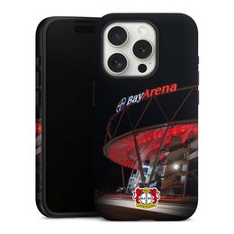 DeinDesign iPhone 15 Pro Handy Panzer Handyh&uuml;lle robuste Outdoor H&uuml;lle Schutzh&uuml;lle matt Official Licensed Product Bayer 04 Leverkusen Stadium Tough Case