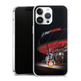 DeinDesign iPhone 14 Pro Max Handy Silikon H&uuml;lle Case transparent Handyh&uuml;lle Official Licensed Product Bayer 04 Leverkusen Stadium Silikon Case