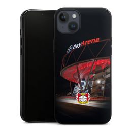 DeinDesign iPhone 14 Plus Handy Silikon H&uuml;lle Case schwarz Handyh&uuml;lle Official Licensed Product Bayer 04 Leverkusen Stadium