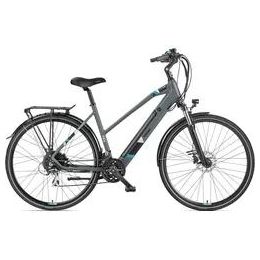 E-Bike Telefunken "Expedition XC940" E-Bikes Gr. 50cm, 28 Zoll (71,12cm), grau (granit) Trekking Elektrofahrrad, Damen, 28 Zoll, 36 V 417,6 Wh Akku, Pedelec