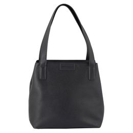 Tom Tailor Shopper Miri zip, aus griffigem Lederimitat mit praktischen flachen Handgriffen, schwarz