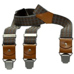 Lloyd Men's Belts LLOYD Men’s Belts Hosenträger LLOYD-Hosenträger 35 mm 3-streifig Lederrückenteil -medium brown Lederkartusche vorn