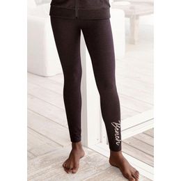 Bench. Leggings -Loungehose mit glänzender Logostickerei, Loungewear, grau