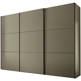 Schwebetürenschrank STAUD "Includo" Schränke Gr. B/H/T: 249 cm x 222 cm x 68 cm, Comfort, 3 St., grün (dekor salbei) Schwebetürenschränke und Schiebetürenschränke