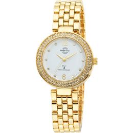 Funkuhr MASTER TIME "Lady Line, MTLA-10345-14M" Armbanduhren goldfarben Damen Quarzuhren