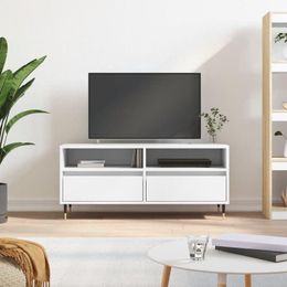 Bonnevie - Moderne TV-Möbel, TV-Lowboard TV-Schrank für das Wohnzimmer Weiß 100x34,5x44,5 cm Holzwerkstoff -FV94277 - Weiß