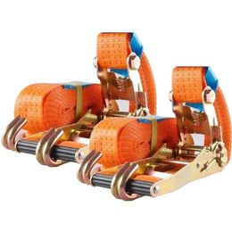 baumarktplus - 2x Profi Ratschen Spanngurt Spanngurte Zurrgurt 2-tlg 5m 4t 4to 4000kg tüv/gs orange