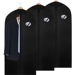 Kleidersack 3er 128x60cm Schutzhülle Kleiderhülle mit einem Griff schwarz Schuhsack - Swanew