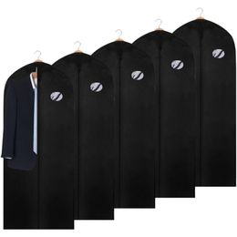 Swanew - Kleidersack 5er 150x60cm Schutzhülle Kleiderhülle mit einem Griff schwarz Schuhsack