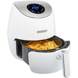 Deuba Monzana Heißluftfritteuse Digitales Touch-Display 3,6 l Ohne Öl Fett 6 Programme 1500 w Küche Fritteuse Heißluftofen Weiß