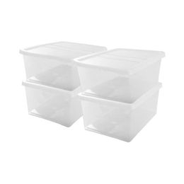 4er-Set Aufbewahrungsboxen mit Deckel NCB-40 - 4x 40 l - L54 x B39.5 x H24.5 cm - Transparent - IRIS OHYAMA