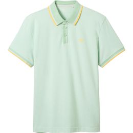 Tom Tailor Poloshirt, Logo-Print, Piqué-Struktur, für Herren, grün, M