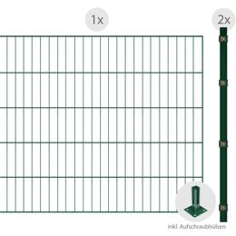 Arvotec Einstabmattenzaun "ESSENTIAL 100 zum Aufschrauben" Zaunelemente Gr. H/L: 100 cm x 2 m H/L: 100 cm, grün (dunkelgrün) Zaunelemente