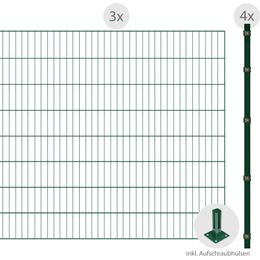 Arvotec Einstabmattenzaun "ESSENTIAL 160 zum Aufschrauben" Zaunelemente Gr. H/L: 160 cm x 6 m H/L: 160 cm, grün (dunkelgrün) Zaunelemente