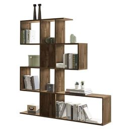 Miliboo - Skandinavisches Bücherregal Raumtrenner Walnussfinish H147 cm como