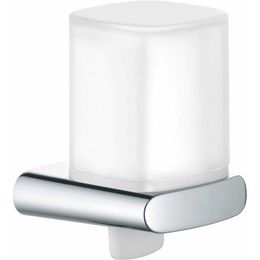 KEUCO Lotion-Spender Metall verchromt und Kristall-Glas, Inhalt nachfüllbar ca. 180ml, Seifenspender für Bad und Gäste-WC, Wandmontage, Elegance - Weiß