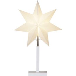 STAR TRADING - Standleuchte Stern Karo, weiß/Papier, beige