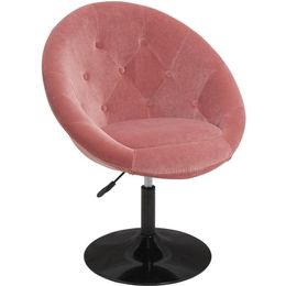 Esszimmerstuhl Lounge Sessel Stoff Samt Rosa Pink Clubsessel/DH0345