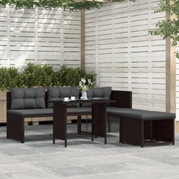 MAISONCHIC - 4-tlg. Garten-Lounge-Set Gartenmöbel-Set Terrassen-Sitzgruppe Poly Rattan Braun ZDEH10239