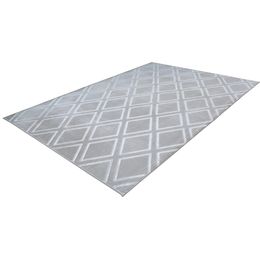 Teppich LEONIQUE "Ledion" Teppiche Gr. B/L: 200 cm x 290 cm, 7 mm, 1 St., grau (grau, blau) Esszimmerteppiche