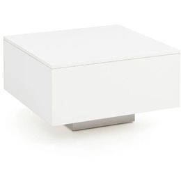Design Couchtisch 60 x 60 cm Quadratisch - Holz Weiß, Wohnzimmertisch, Cube Beistelltisch - FineBuy