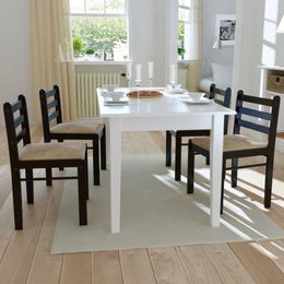 MAISONCHIC 4er Set Esszimmerstühle Wohnzimmerstühle Stühle für Esszimmer Wohnzimmer & Schlafzimmer Braun Gummibaum Massivholz und Samt DE47776