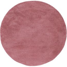 Teppich CarpetFine "Silky" Teppiche Gr. Ø 200 cm, 20 mm, 1 St., rosa Esszimmerteppiche