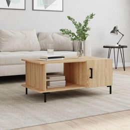 Couchtisch,Sofatisch Kaffeetisch, Wohnzimmertisch im Industrie-Design Sonoma-Eiche 90x50x40 cm Holzwerkstoff -FV73381 - Braun