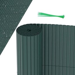 Pvc Sichtschutzzaun Sichtschutzmatte Gartenzaun Sichtschutz Windschutz für Balkon &Terrasse, Grün 90x500cm - Grün - Tolletour