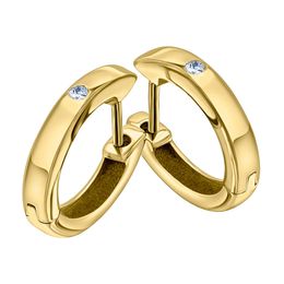 Paar Creolen ONE ELEMENT "0,02 ct Diamant Brillant Ohrringe aus 585 Gelbgold" Gr. Damen, 0.02 ct mit Diamant, Diamanten, goldfarben (gold) Damen Creolen