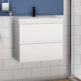 AICA SANITAIRE Waschtisch mit Unterschrank Badmöbel Waschbecken Badezimmer 60cm Weiß mit Waschbecken