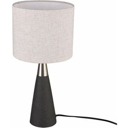 etc-shop Tischleuchte beige Schirm Tischlampe Modern Design Tischleuchte Wohnzimmer, Beton Textil, 1x E27, DxH 20x42 cm