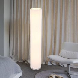 etc-shop Stehleuchte Wohnzimmer modern Säulenlampe 3 flammig Stehleuchte weiß mit Textilschirm, Metall weiß nickel, 3x E27 Fassungen, DxH 19x110 cm