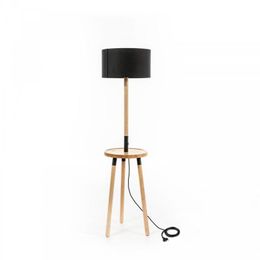 Iperbriko - Stehlampe Acrux aus schwarzem Stoff und Holz sts, 40cm x 40cm x 135cm