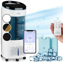 Klarstein Rafraichisseur d'Air Mobile, Refroidisseur d'Air par Evaporation 4-en-1, Mode Nuit Silencieux, Humidificateur, Ventilateur, Application Intelligente,