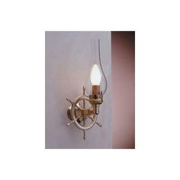 Licht-Erlebnisse - Wandlampe Messing Glas Maritim E14 dekorativ Wandleuchte innen Bad Flur Wohnzimmer - Messing poliert, Transparent