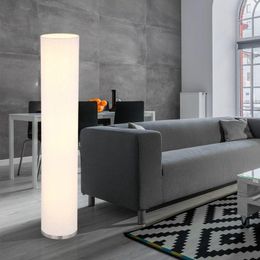 Globo Stehlampe Esszimmer modern Säulenlampe 3 flammig Stehleuchte weiß mit Textilschirm, Metall weiß nickel, 3x E27 Fassungen, DxH 19x110 cm