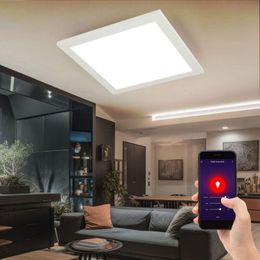 Globo - Smart Home Deckenlampe Panel Smartlight Deckenleuchte, cct Schaltung Timer led dimmbar steuerbar per App, quadrattisch 30x30cm