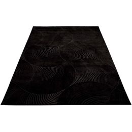 Teppich Carpet City "Friseé-Teppich FANCY 647" Teppiche Gr. B/L: 200 cm x 290 cm, 12 mm, 1 St., schwarz Esszimmerteppiche