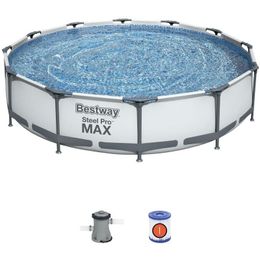 56416 Pro Max Frame Pool Steel Pro Set Schwimmbad 366x76cm Pumpe 1.249 L/h - Bestway