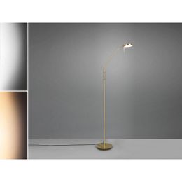 Trio Led Stehleuchte monza dimmbar mit Flexarm, Höhe 145cm, Messing