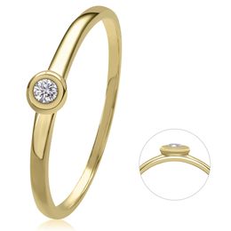 Diamantring ONE ELEMENT "0,03 ct Diamant Brillant Ring aus 585 Gelbgold" Fingerringe Gr. 48, mit Diamant, Gelbgold 585-Diamanten, goldfarben (gold) Damen Diamantringe
