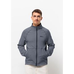 Fleecejacke Jack Wolfskin "FERNWEH JKT M", Herren, Gr. M (50), blau (night, blau), OBERSTOFF: 97% POLYESTER, 3% ELASTHAN; Futter: 100% POLYESTER, Jacken