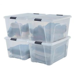 Aufbewahrungsbox aus Kunststoff, 4er-Set, 30L - HB-30 - Transparent, L43 x T35 x H25.5 cm - IRIS OHYAMA