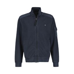 Sweatjacke Lerros "Lerros Strukturierte mit Details" Gr. L, blau (classic navy) Herren Sweatjacken