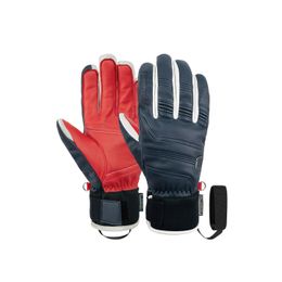 Skihandschuhe Reusch "Highland R-TEX XT" Gr. 8, blau (blau, rot) Damen Handschuhe Sporthandschuhe