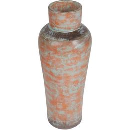 Beliani Dekorative Vase aus Terrakotta Gold und Grün gealterter Oberfläche im natürlichen Stil für Trockenblumen - Gold
