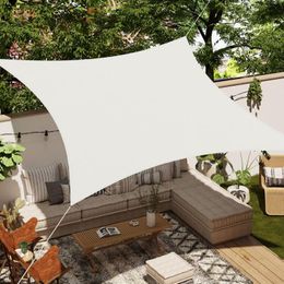 WOLTU Sonnensegel Sonnenschutz aus pes, 200 g/m² Polyester, 95% uv Schutz, Wasserabweisend, für Terrasse, Garten, Balkon, Camping, 4x4m, Creme - Creme